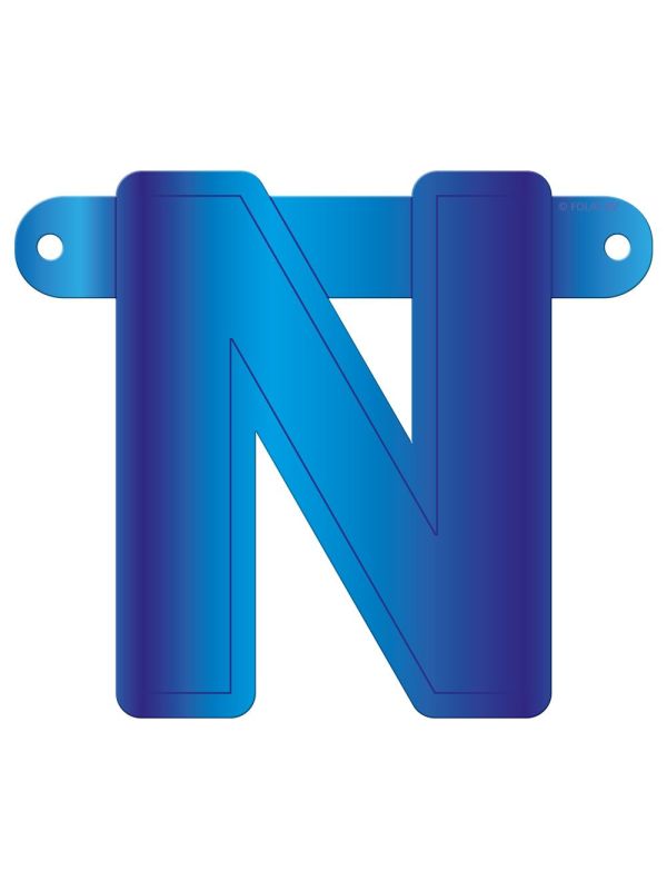 Letter N banner blauw