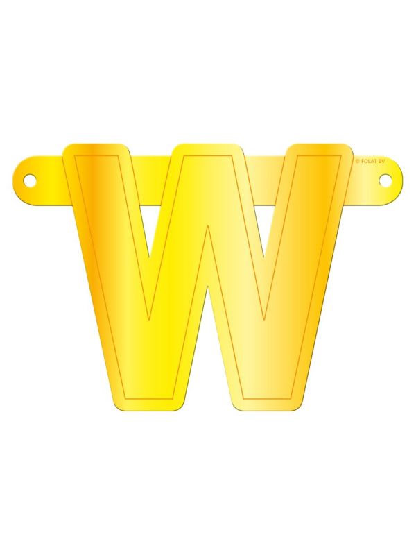 Letter W banner geel