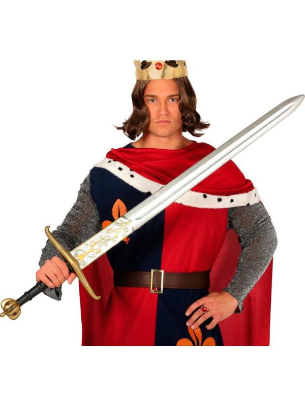 Middeleeuwse koning zwaard met gouddetail | Carnavalskleding.nl