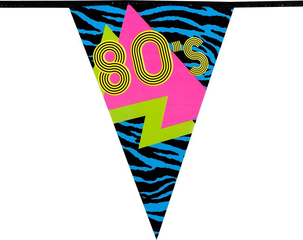 80s foute party neon vlaggenlijn