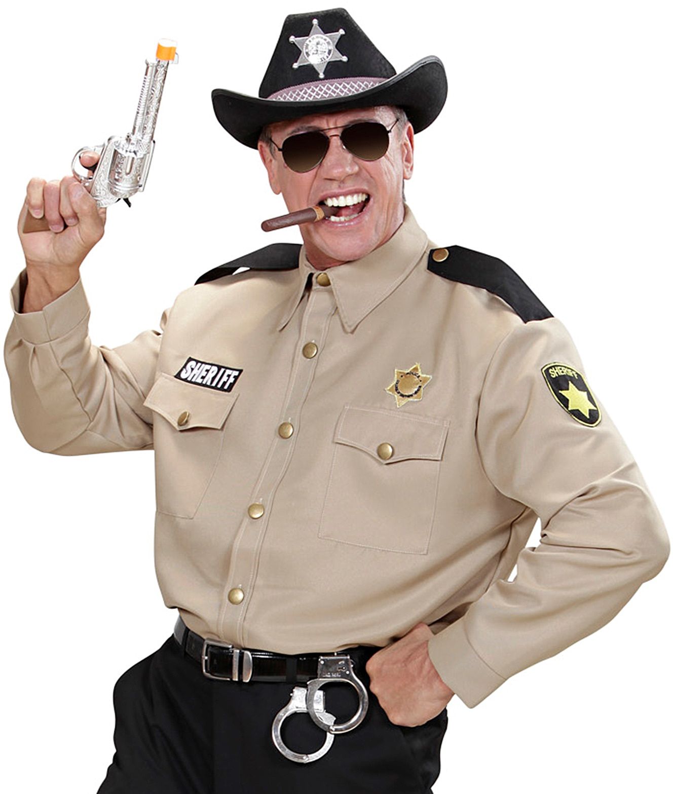 Beige Sheriff blouse | Carnavalskleding.nl