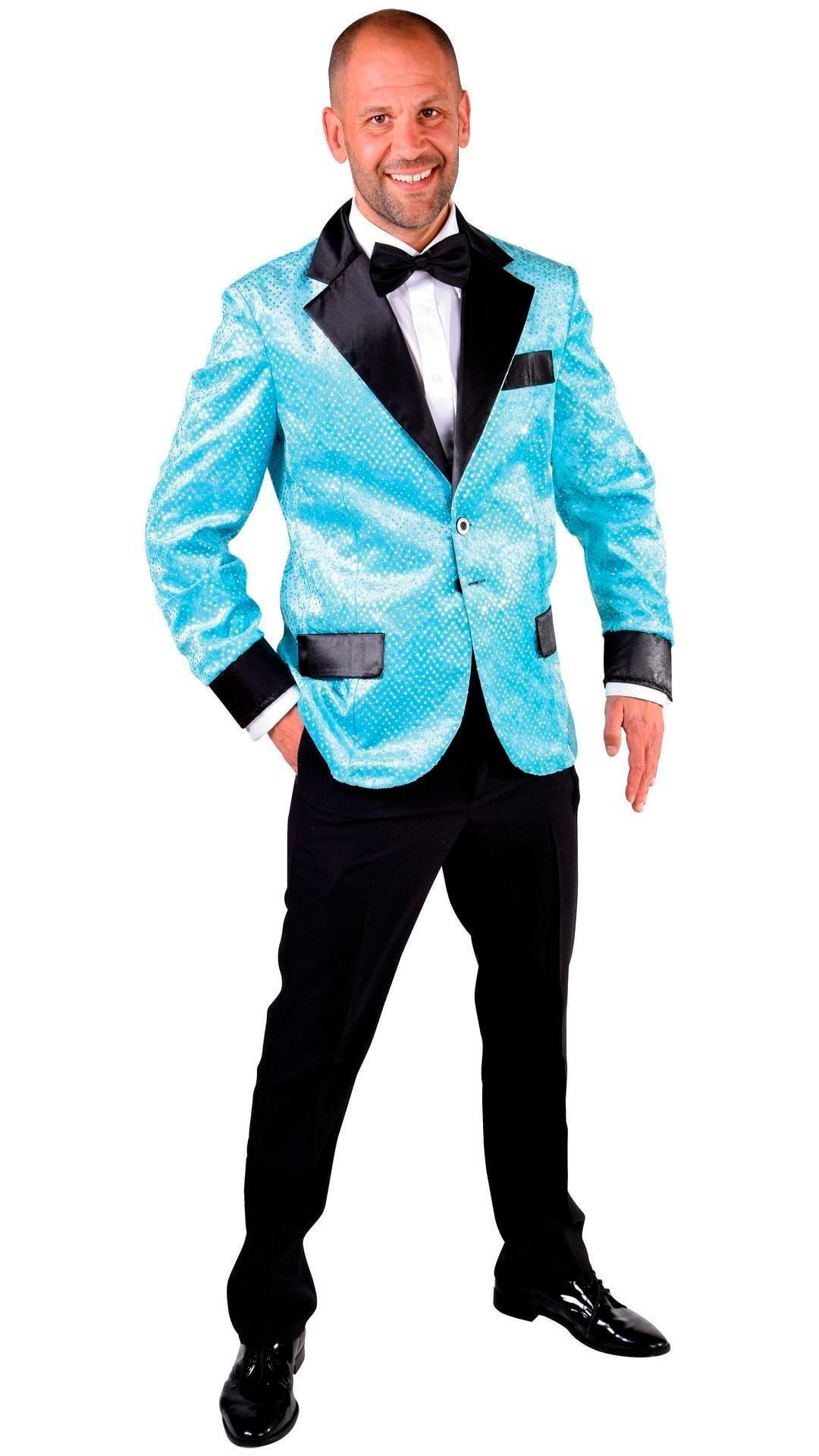 Blauwe glitter colbert mannen | Carnavalskleding.nl