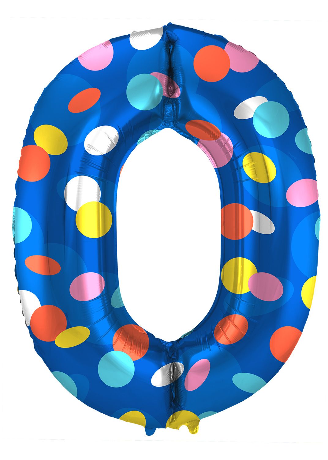 Cijfer 0 Gekleurde Stip Folieballon