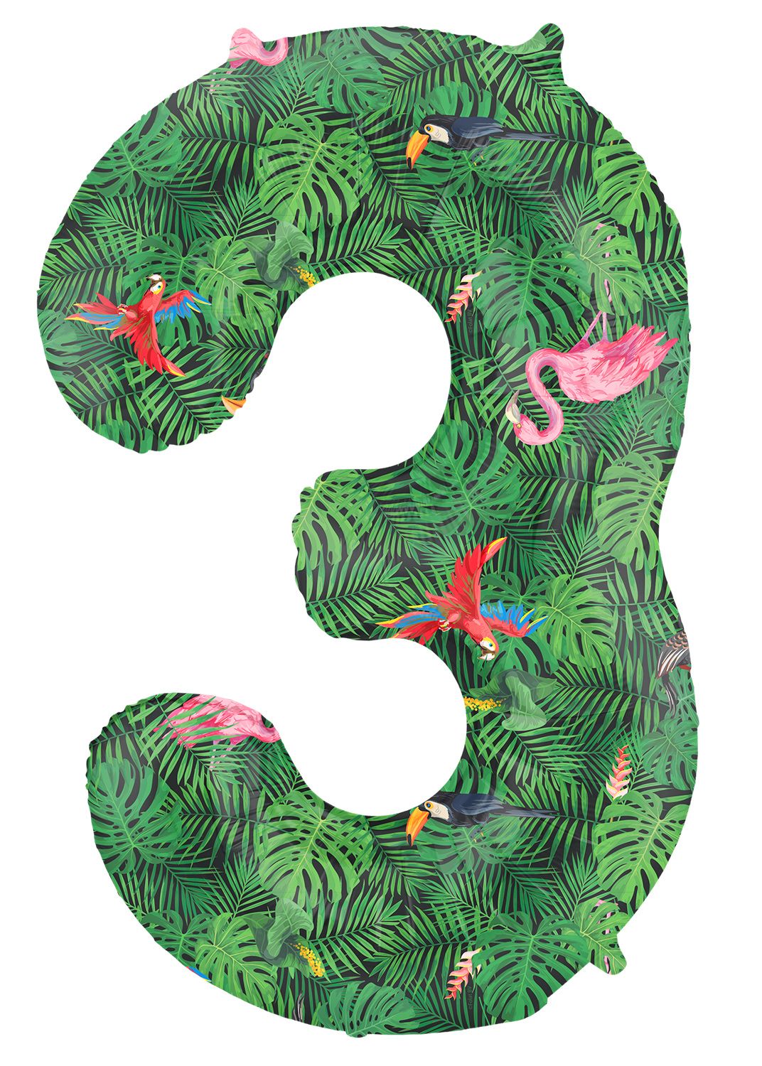 Cijfer 3 Jungle Folieballon