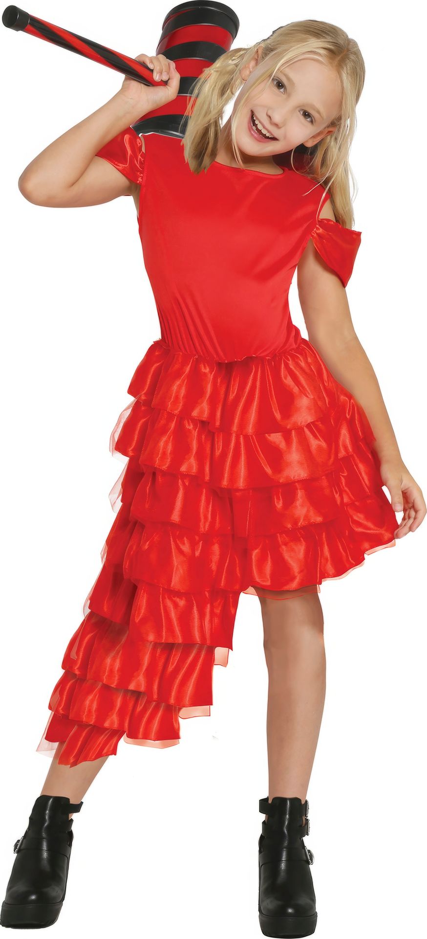 Crazy harley quinn jurk rood kind