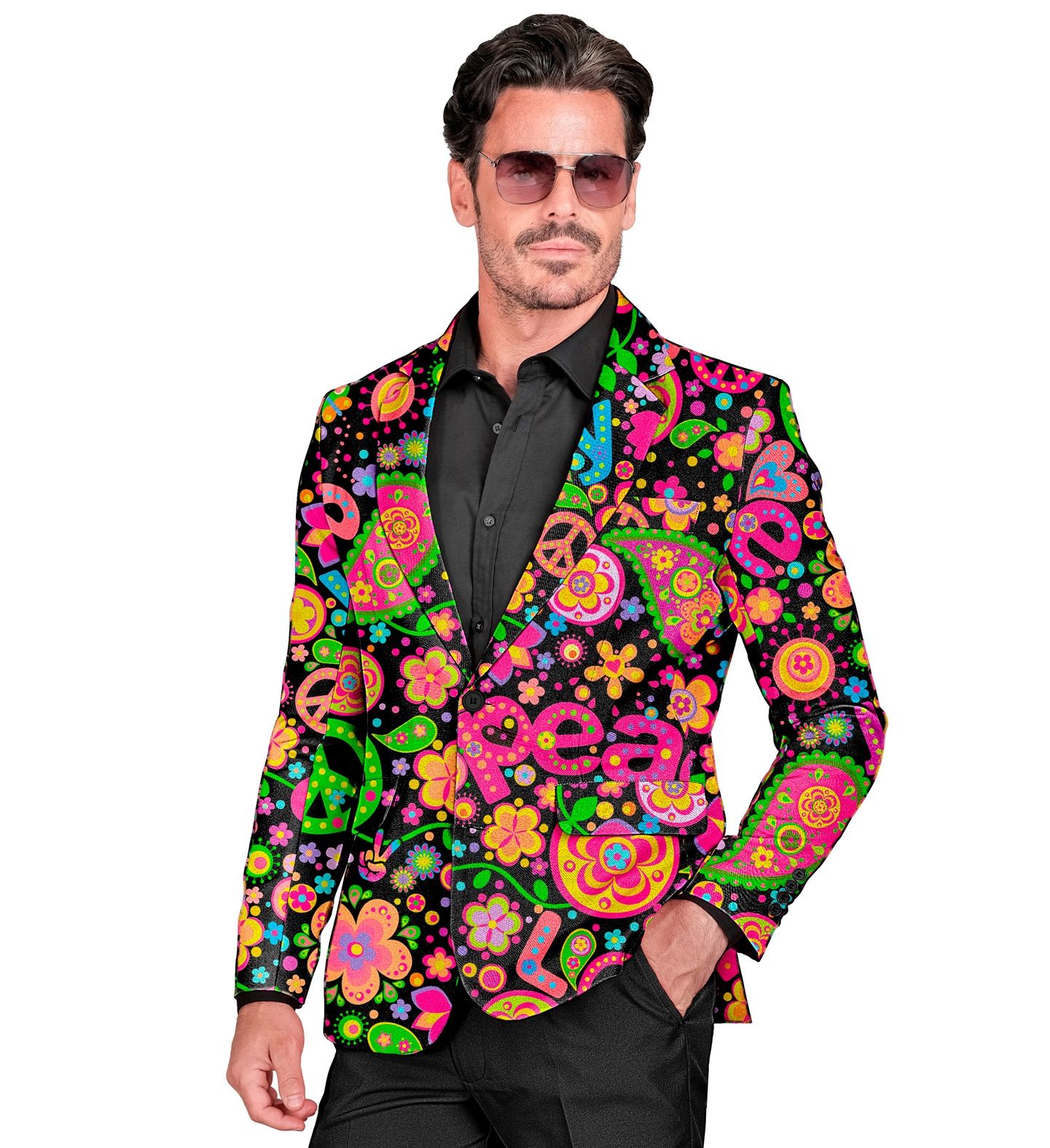 Glow in the dark hippie colbert heren