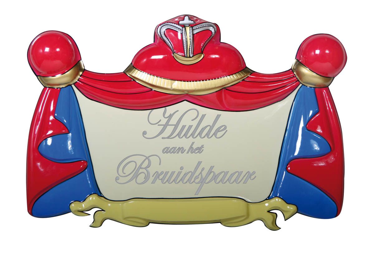 Klassiek hulde aan het bruidspaar bord