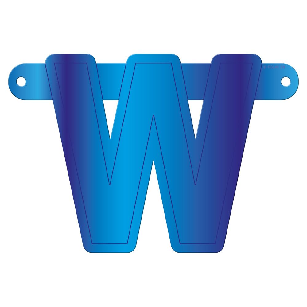 Letter W banner blauw