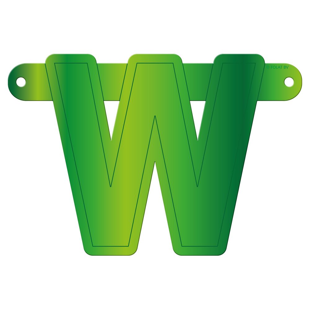 Letter W Banner Lime Groen