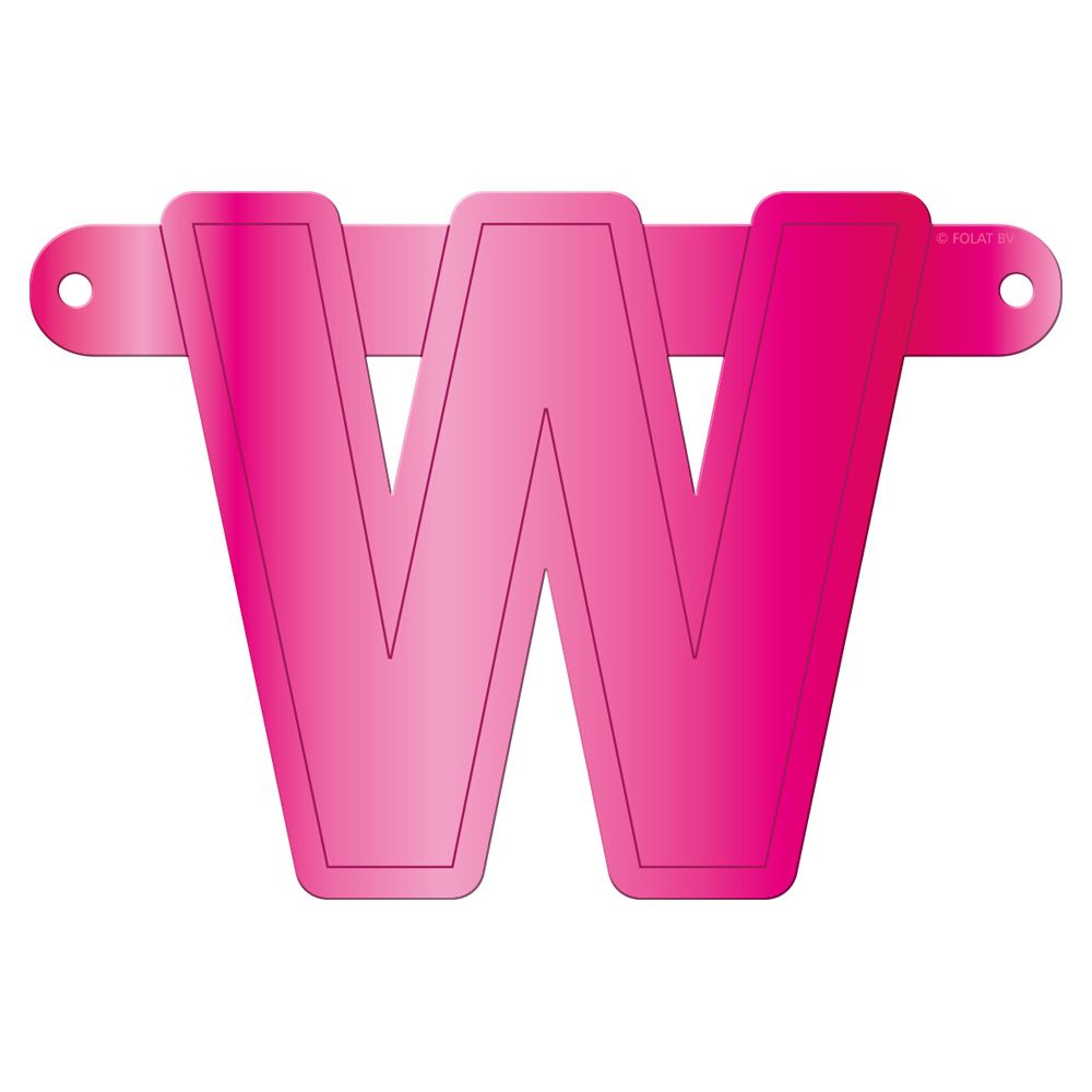 Letter W banner magenta
