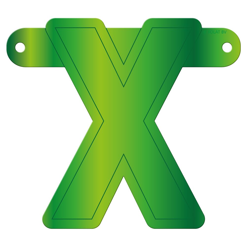 Letter X banner lime groen