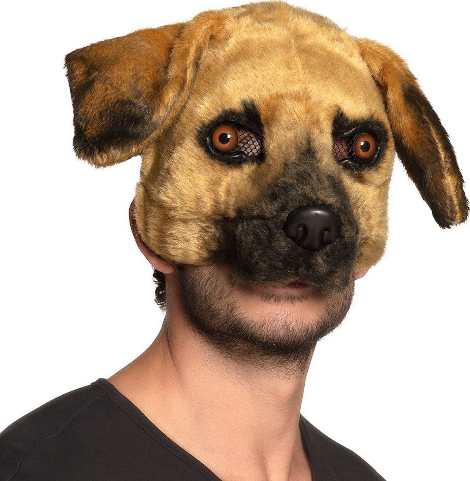 Pluche half masker hond