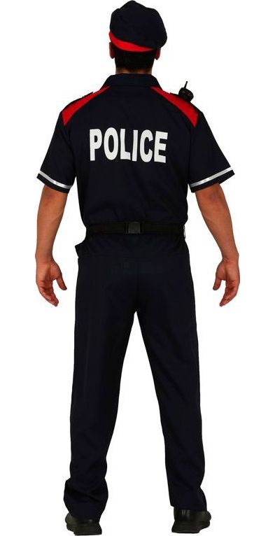 Politie uniform met rode strepen | Carnavalskleding.nl