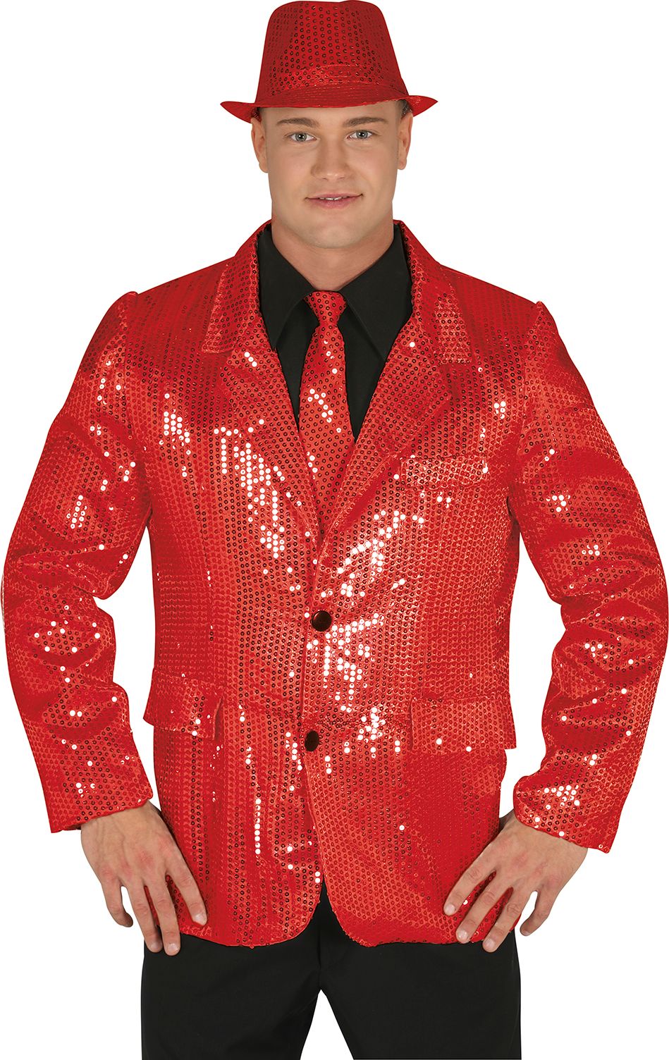 Rode pailletten colbert man