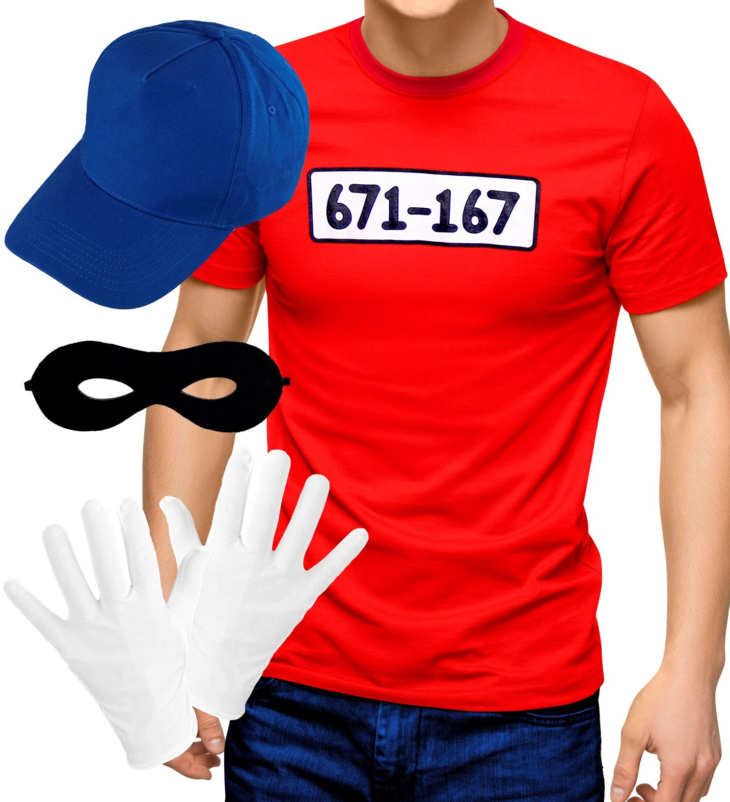 Rode Zware Jongens Boeven Kostuum Heren