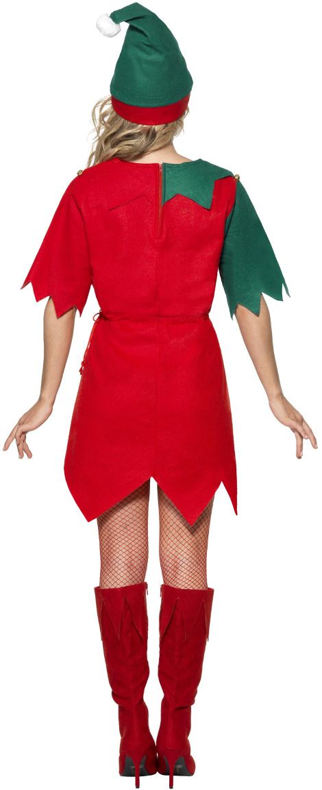 Rood groen elf kostuum dames | Carnavalskleding.nl