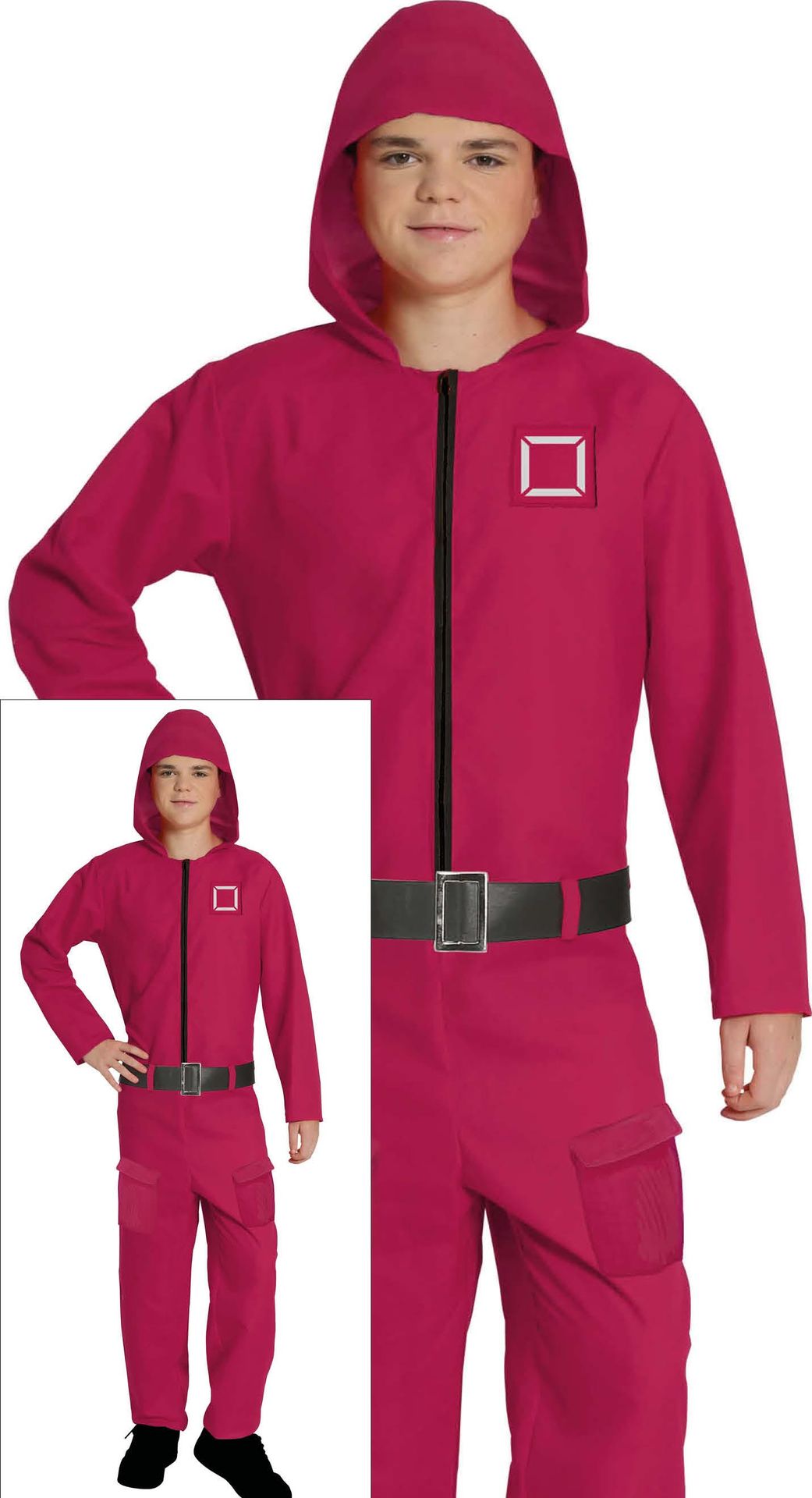 Squid Game kostuum rood tiener