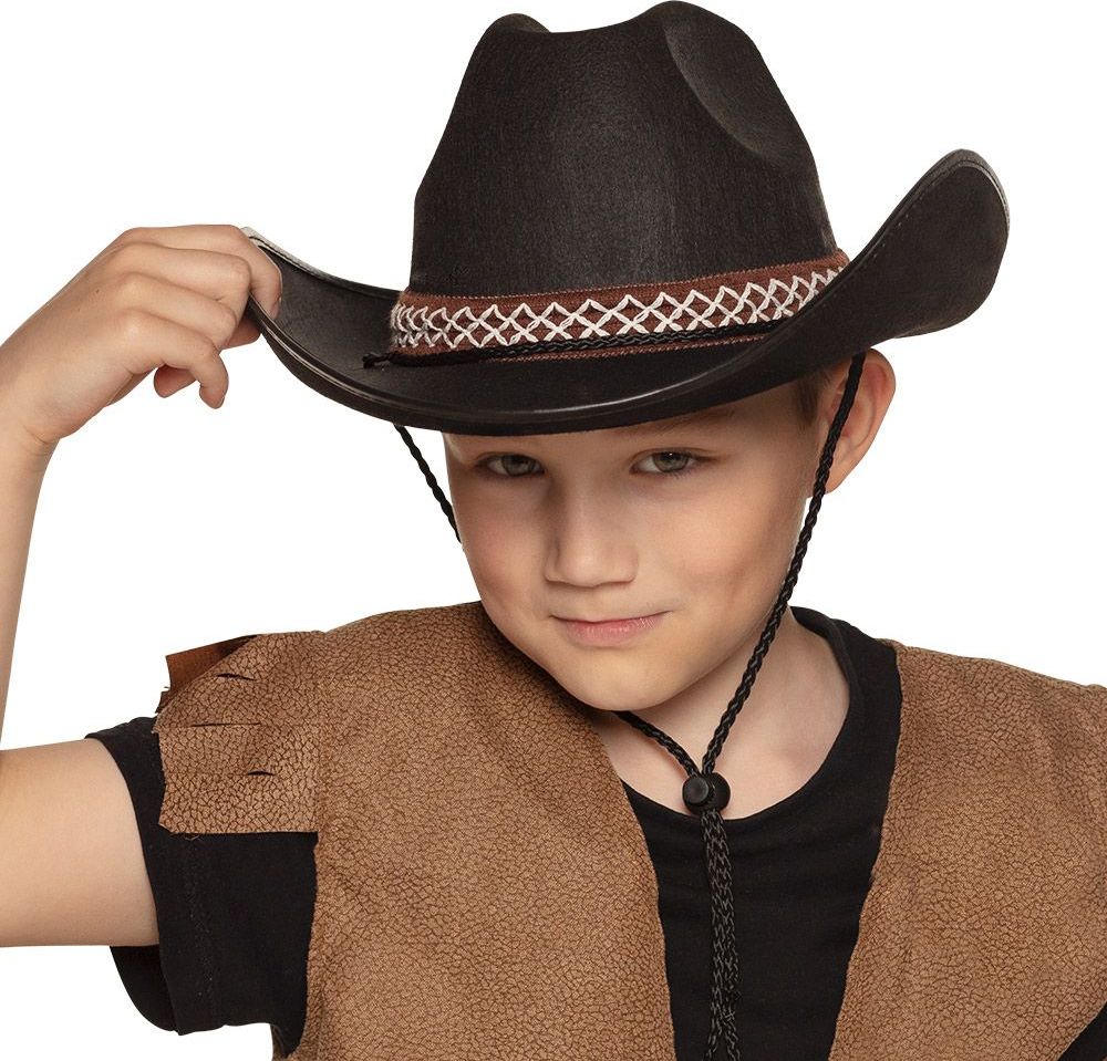 Zwarte Cowboy Junior Hoed Kind