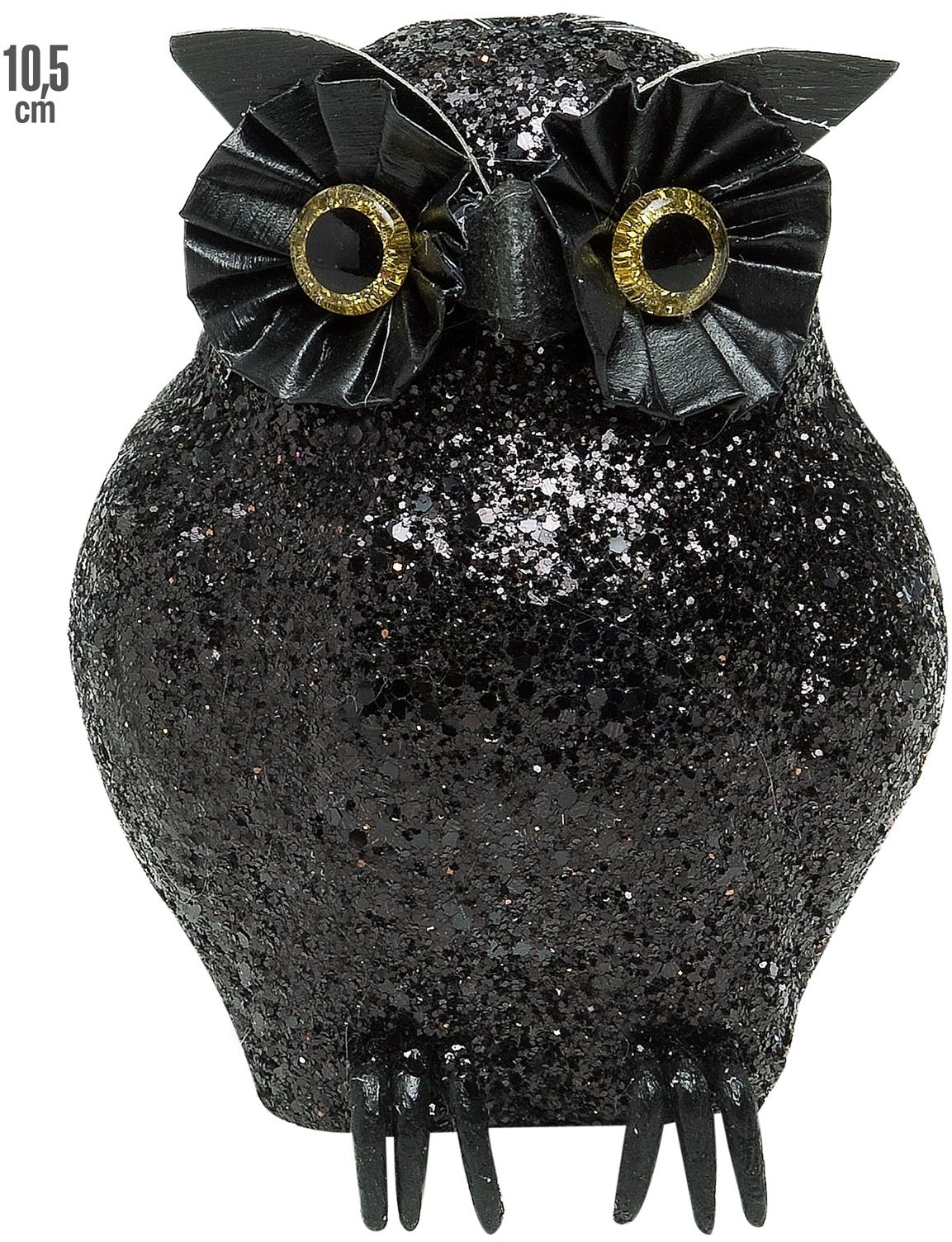 Zwarte glitter uil | Carnavalskleding.nl
